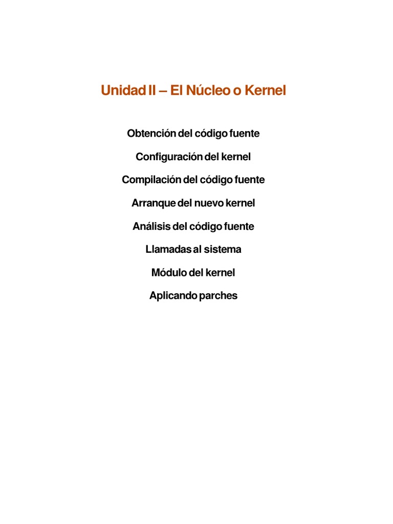 Unidad 2-SO | PDF | Kernel (sistema operativo) | Distribución de Linux