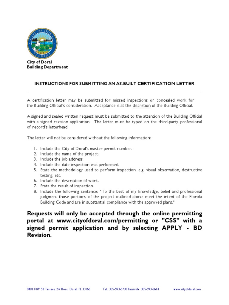 As Built Certification Instructions 2022 | PDF