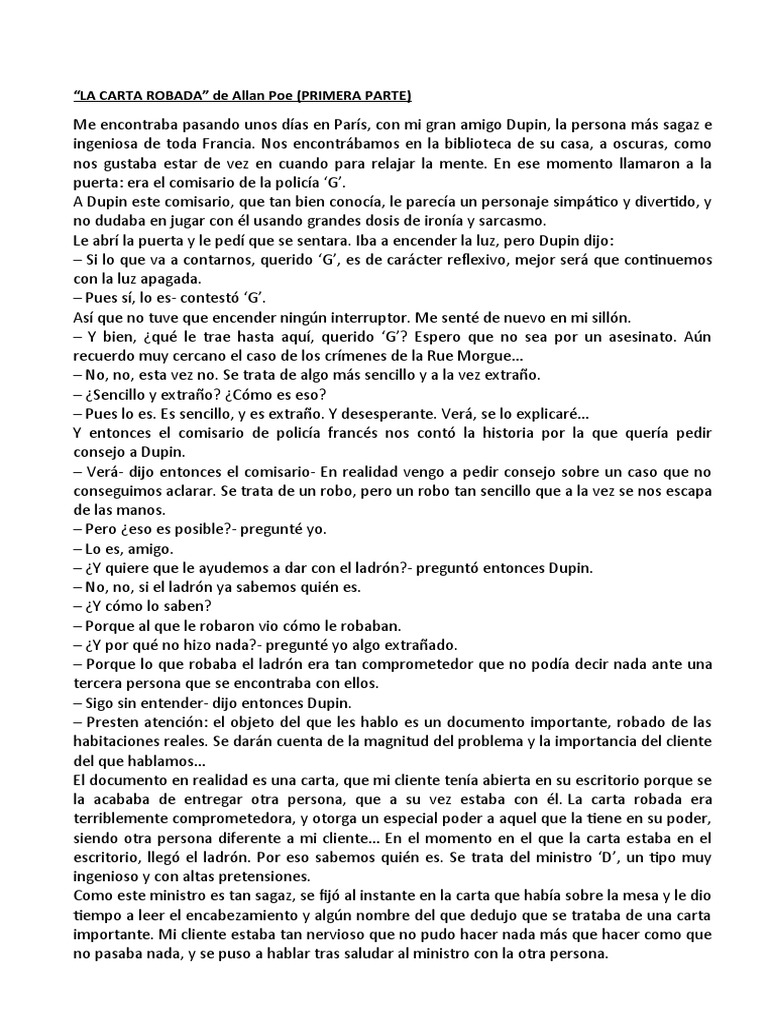 La Carta Robada Pdf