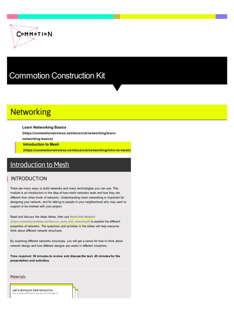 Commotion Construction Kit: Networking | PDF | Computer Network | Router (Computing)