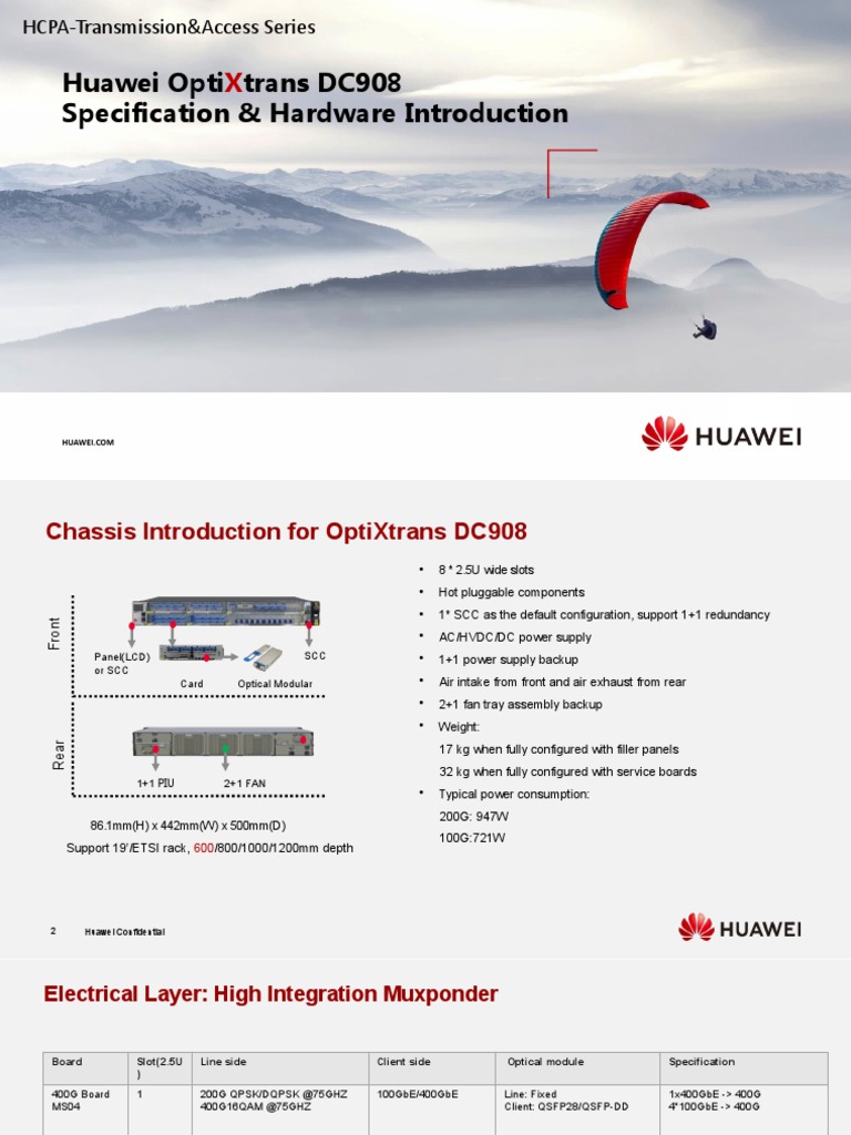 HCPA - Huawei OptiXtrans DC908 Specification & Hardware Introduction | PDF | Multiplexing ...