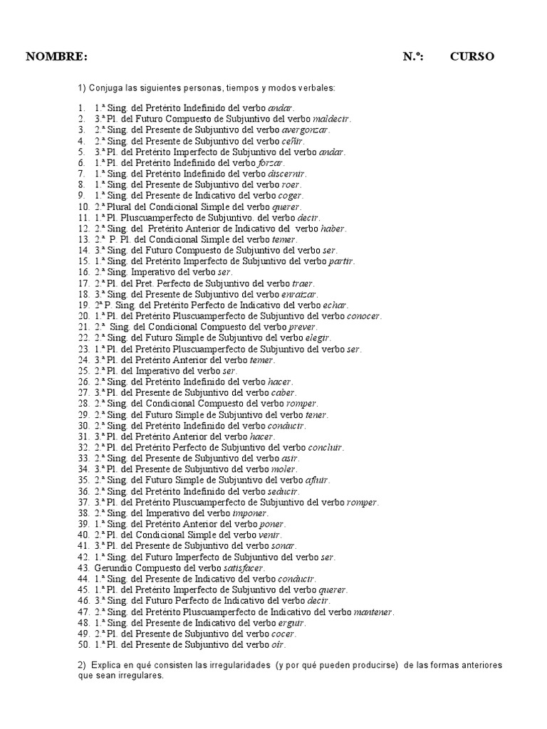 06 50 Verbos Pdf Verbo Relaciones Sintácticas