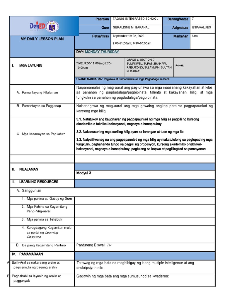 ESP-Week 3 - 6 Sections | PDF