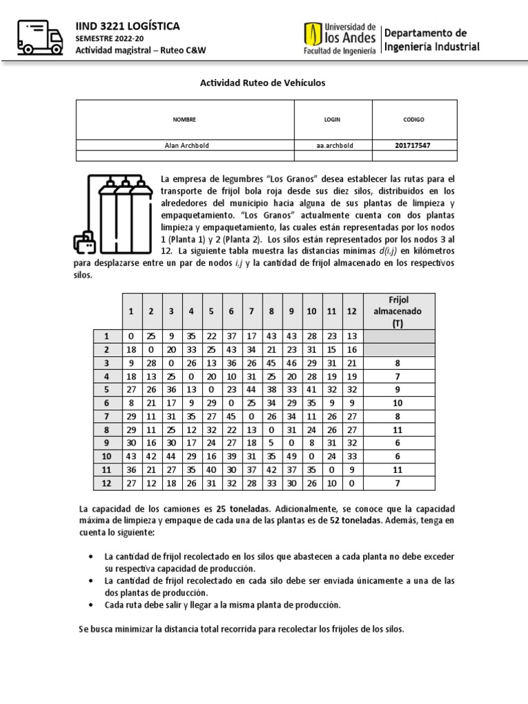 Actividad Ruteo Logistica | PDF