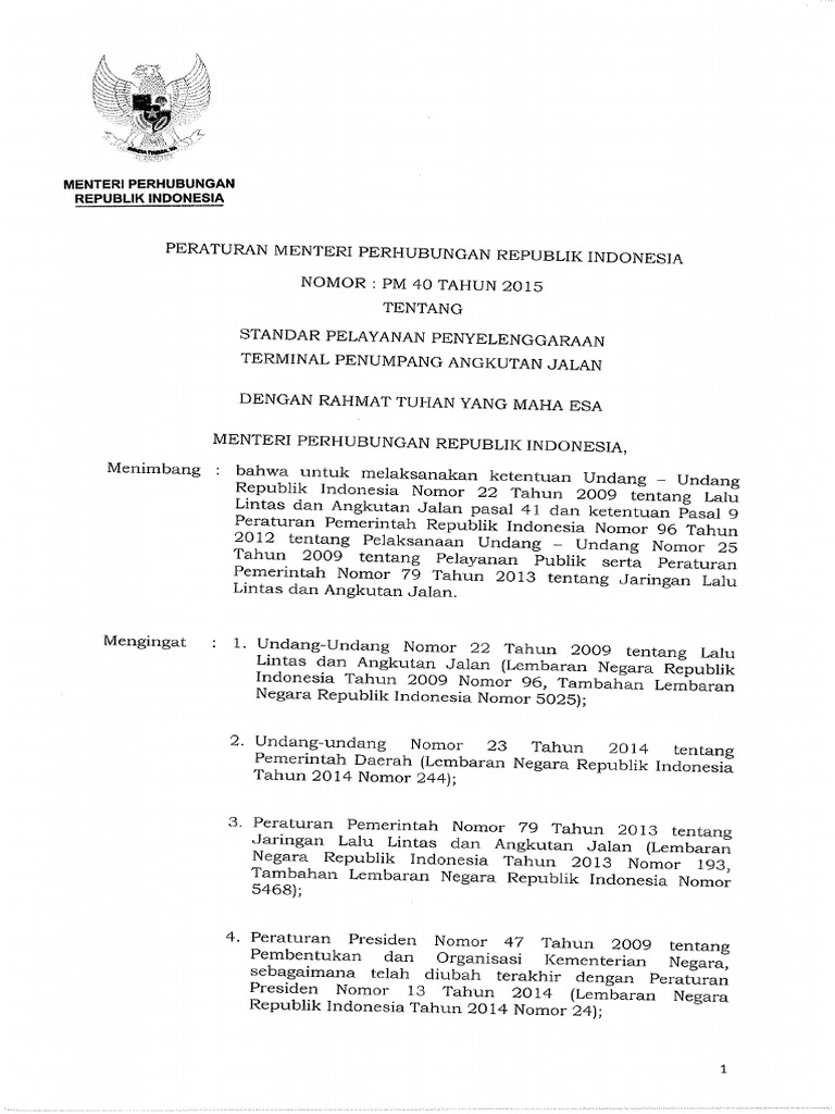 PM 40 Tahun 2015 | PDF