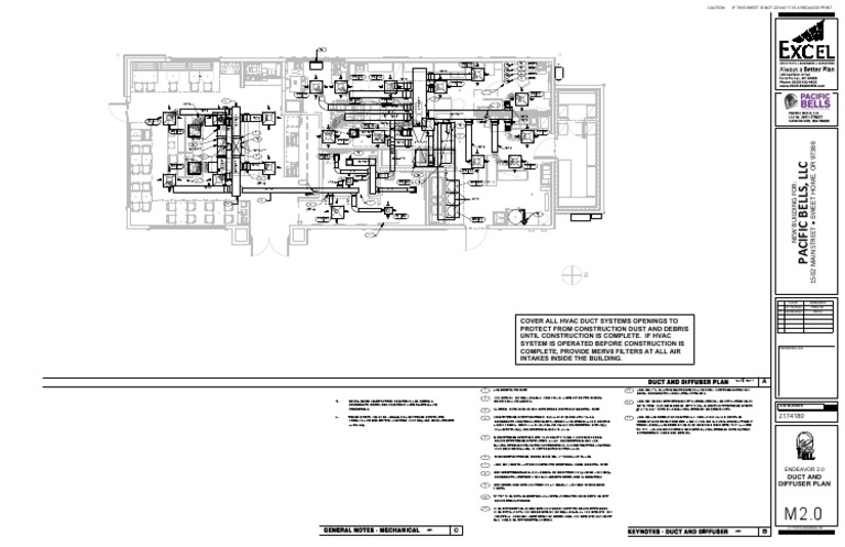 M2.0 Duct and Diffuser Plan | PDF | Duct (Flow) | Thermostat