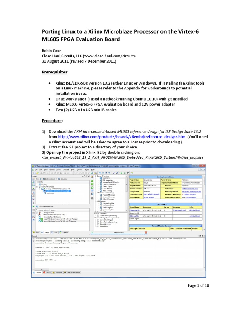 Port Linux to Xilinx Microblaze Guide | PDF | File System | Linux
