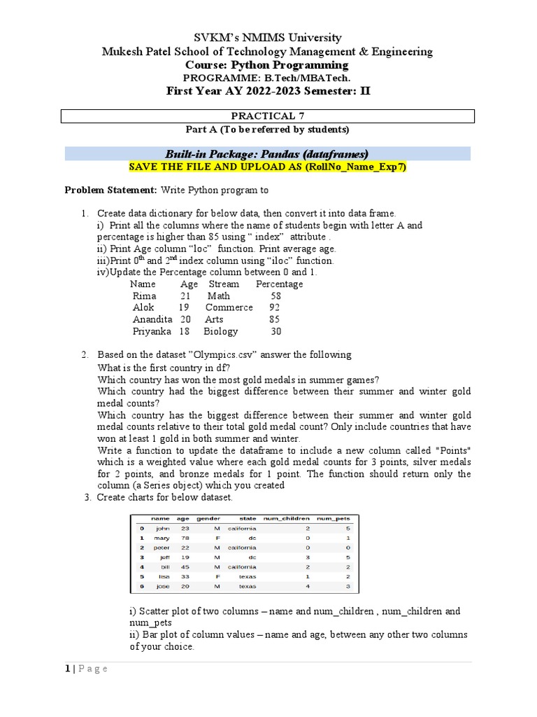 Practical7 Python Programming | PDF | Computing | Computer Programming Practical7 Python Programming | PDF | Computing | Computer Programming