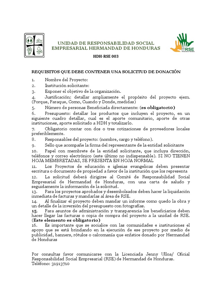 Formato 03 de Solicitud de Donacion-1 | PDF