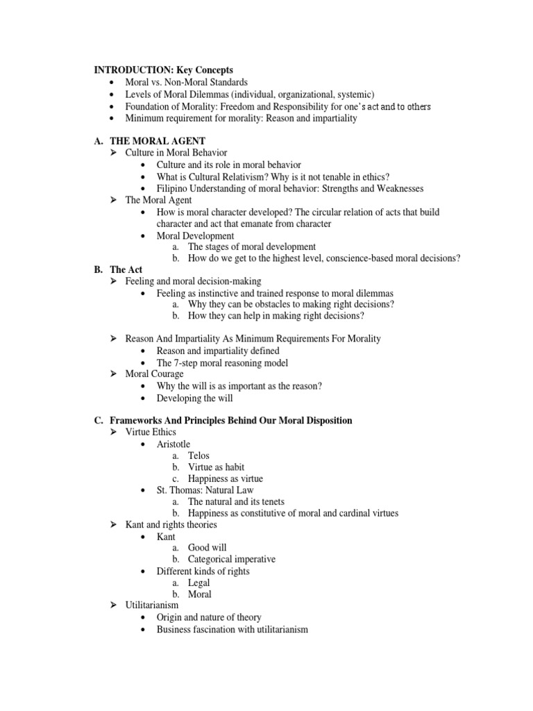 Key Concepts Ethics Pdf Morality Reason