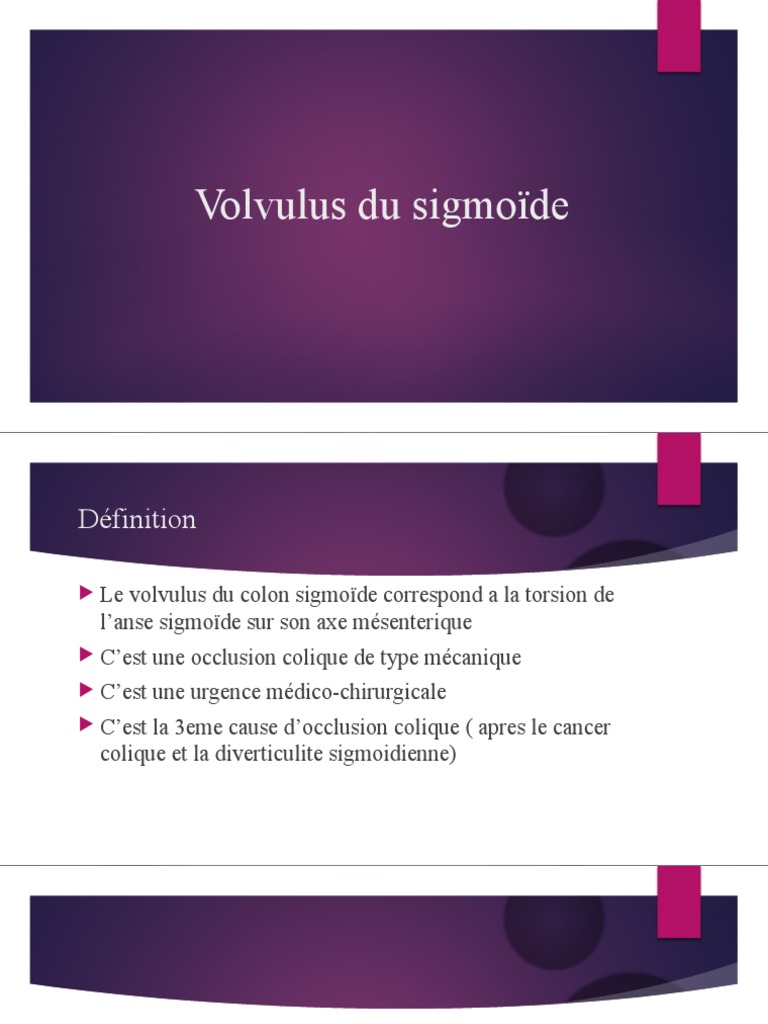 Volvulus Sigmoïde : Urgence Médicale | PDF | Gros intestin | Rectum