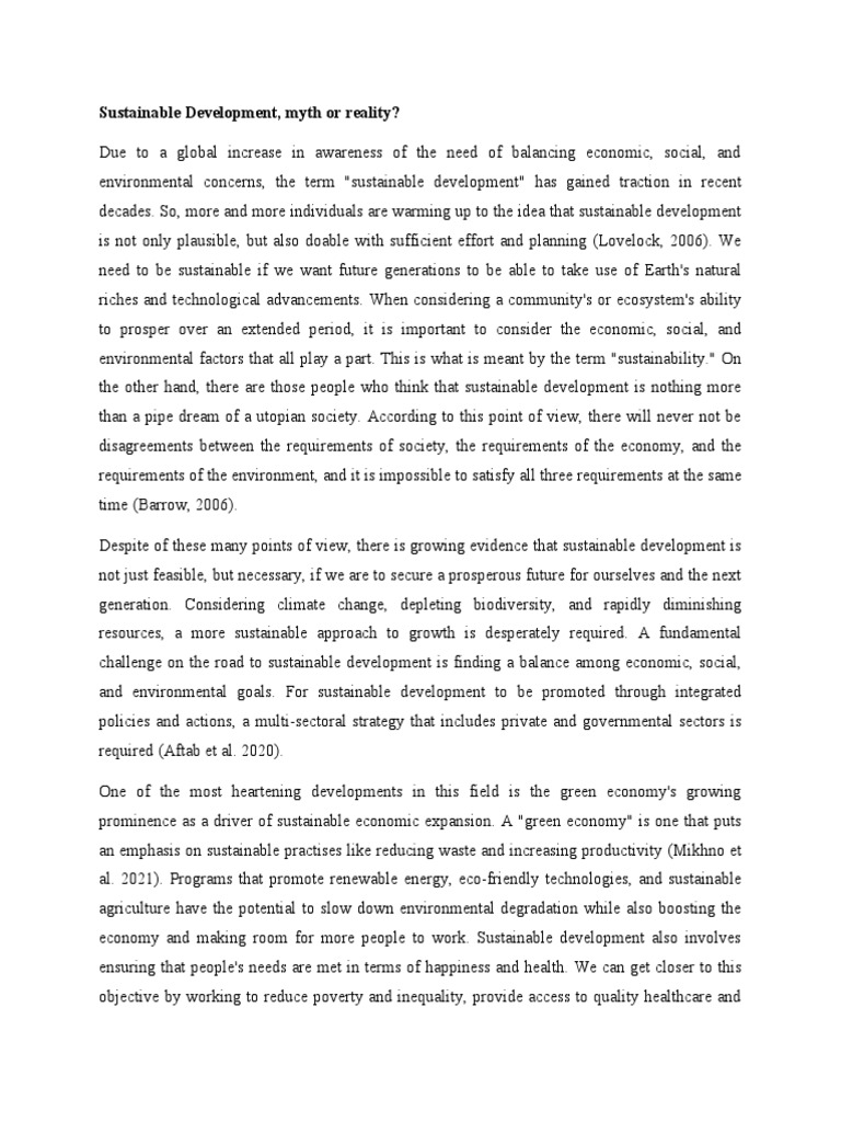 Essay | PDF | Sustainability | Sustainable Development
