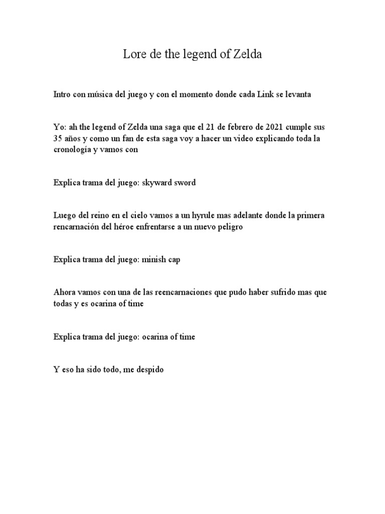 Cronología de The Legend of Zelda | PDF