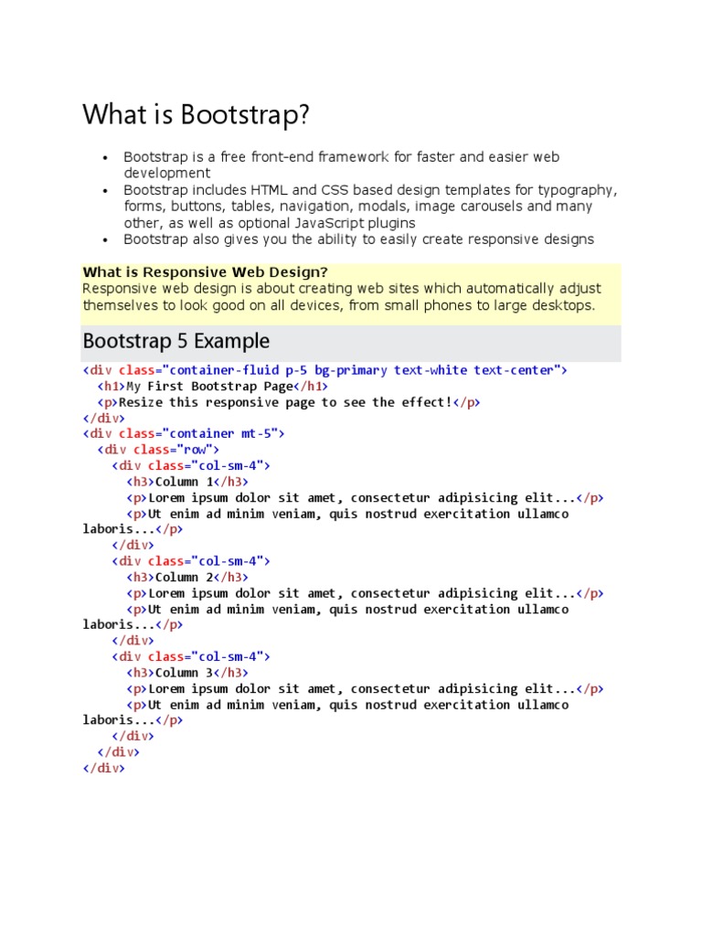What Is Bootstrap? | Download Free PDF | Bootstrap (Front End Framework) | Responsive Web Design
