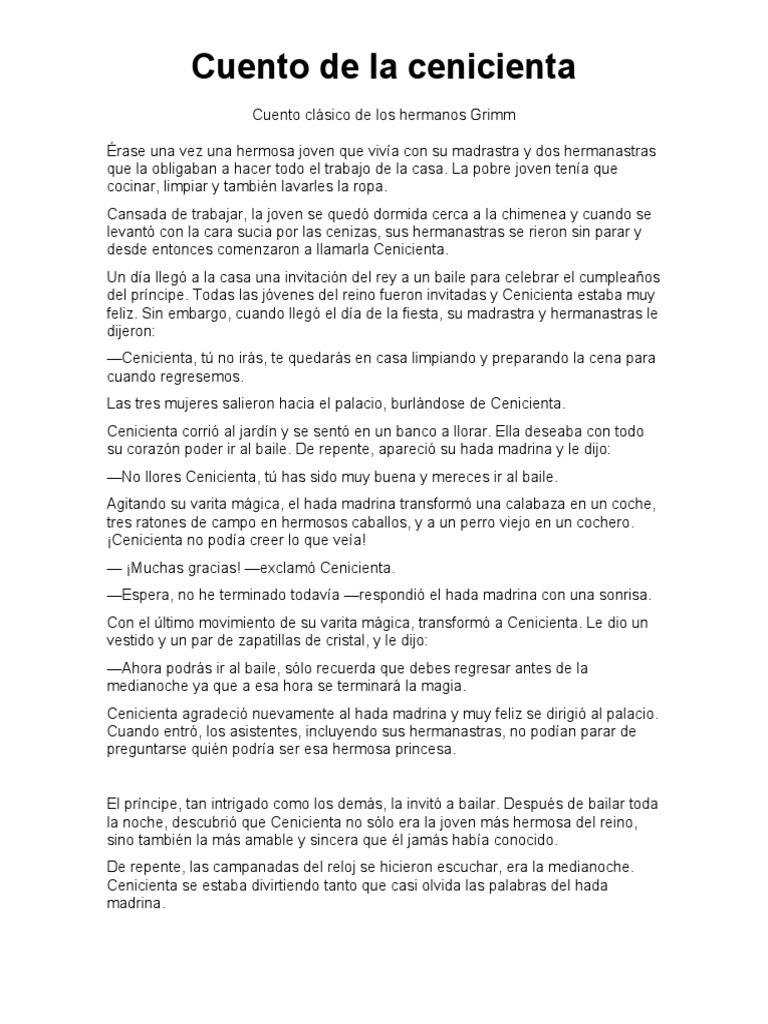 Cuento de La Cenicienta | PDF