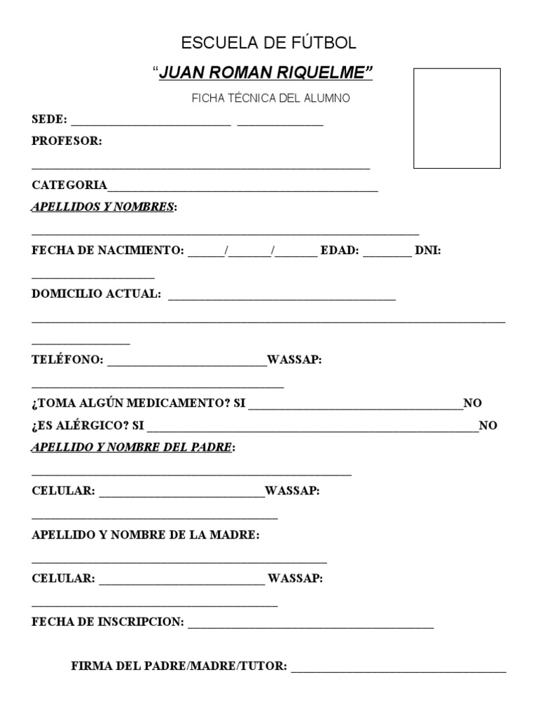 Formato Equipo de Futbol | PDF