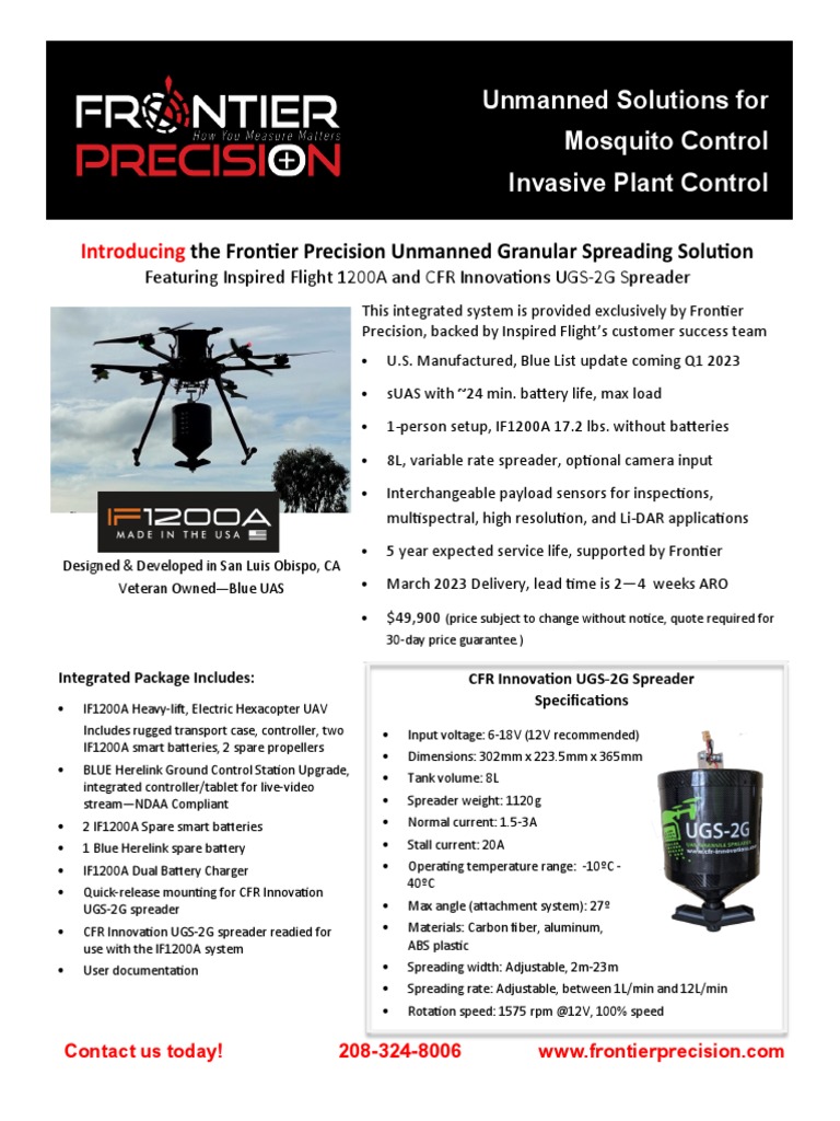 Frontier IF1200A CFR UGS-2 Data Sheet Jan102023 | PDF | Unmanned Aerial ...