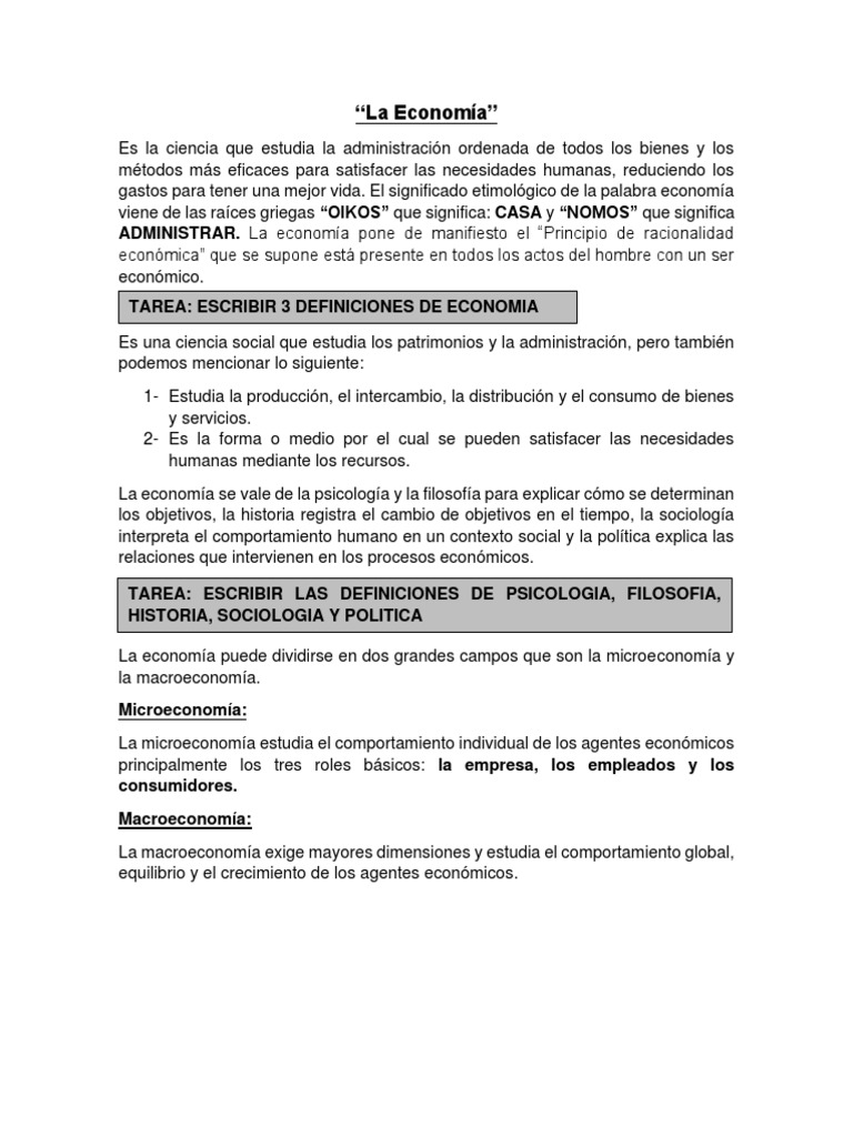 "La Economía": "OIKOS" Que Significa: CASA y "NOMOS" Que Significa ...