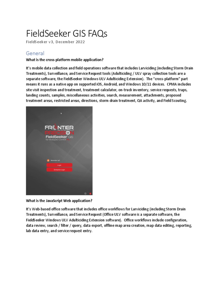 FieldSeeker Core and Windows ULV FAQ 2022 | PDF | Arc Gis | Esri