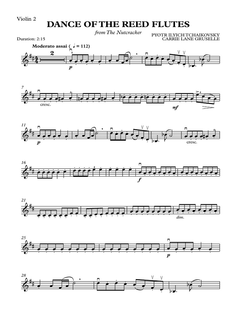Dance of The Reed Flutes: Violín 2 | PDF
