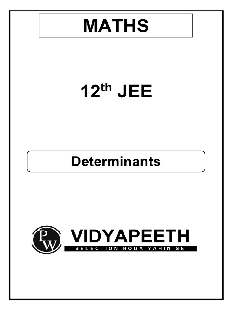 Determinant - DPP | PDF | Equations | Matrix (Mathematics)