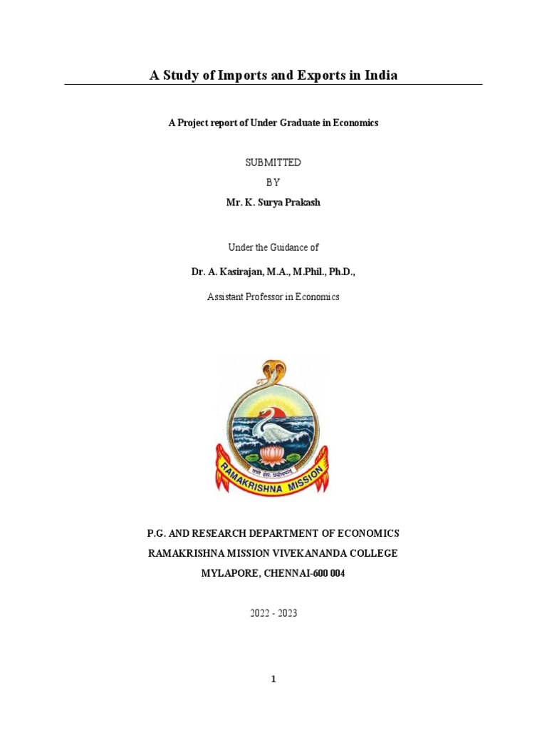 India's Imports and Exports Study | PDF | Balance Of Payments | Balance ...