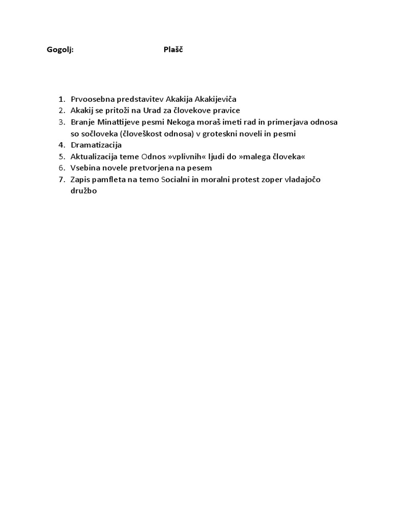 Gogolj: Plašč | PDF