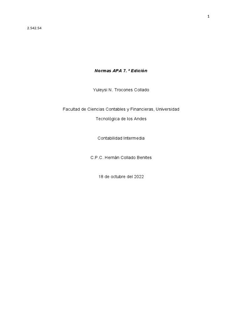 Normas-APA 7a Edicion YULEYSI - Trabajo | PDF | Plagio | Estilo apa