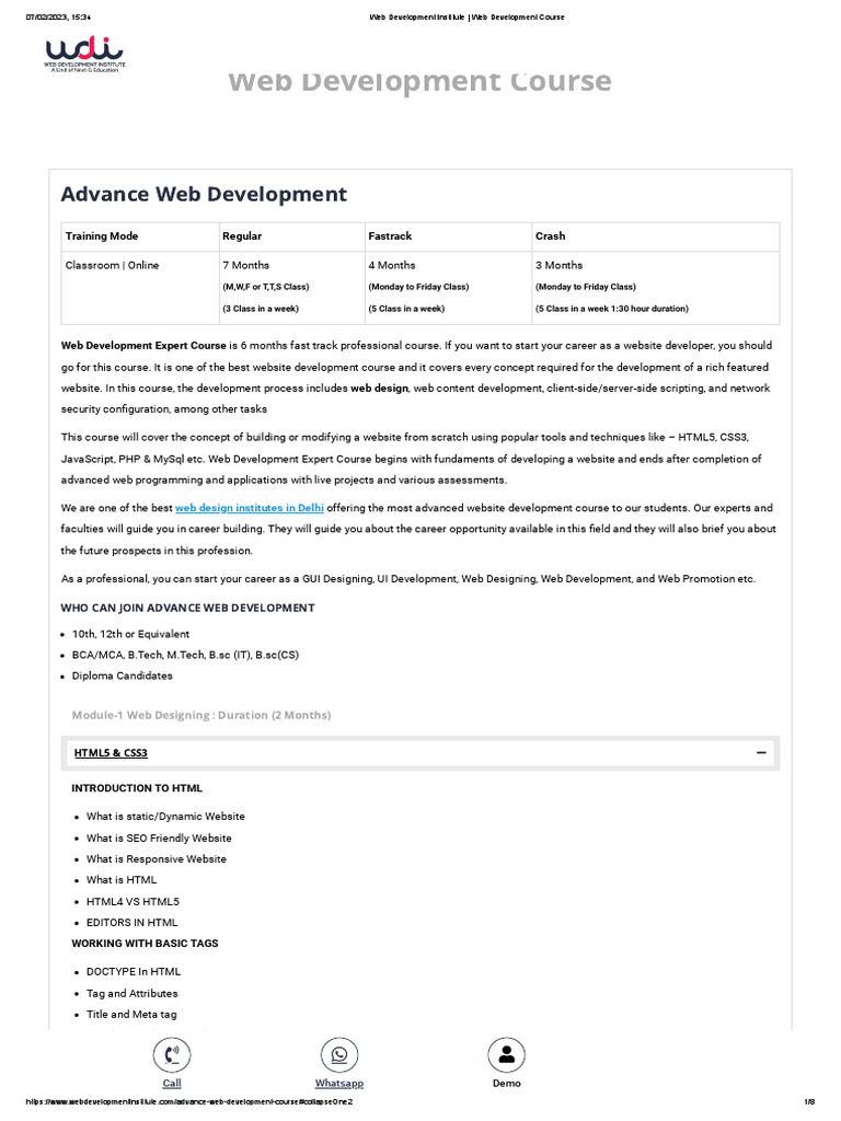 Web Development Institute - Web Development Course | PDF | Html Element | Html