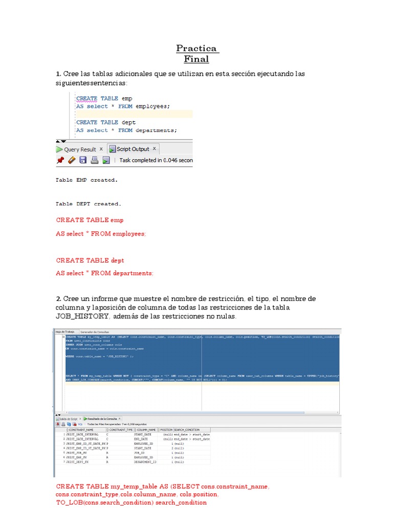 Práctica de SQL para Gestión de Datos | PDF | Gestión de tecnología de la información ...