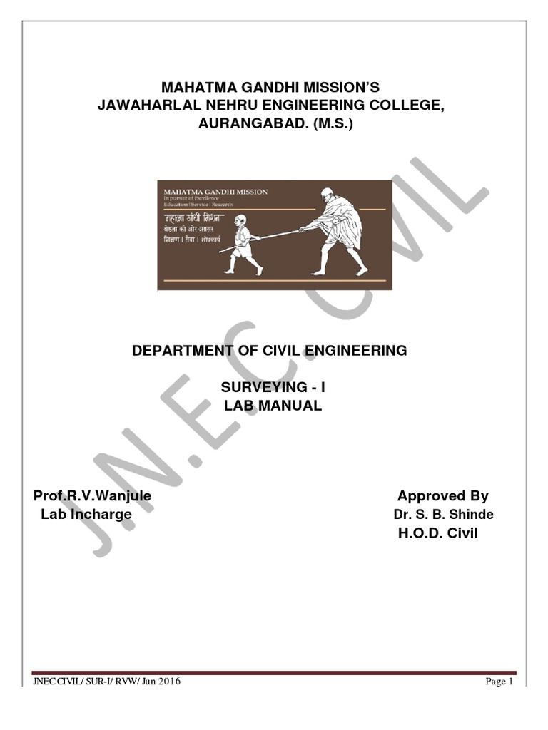 Survey I Lab Mannual Pdf Surveying Compass