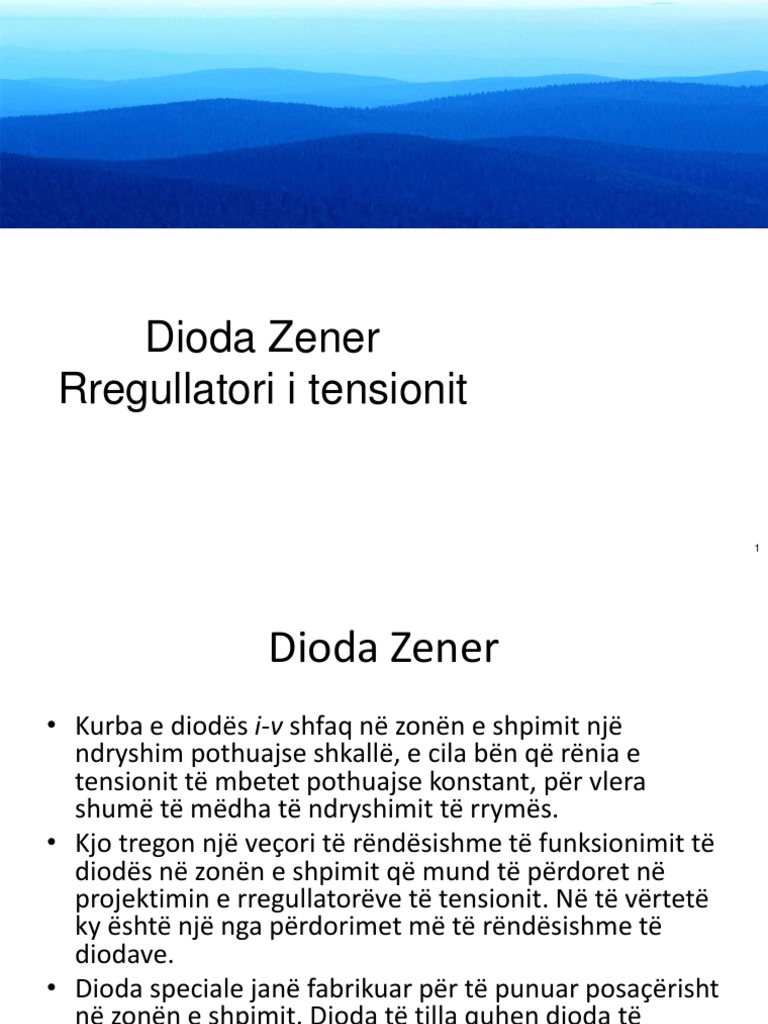 Dioda Zener Rregullatori I Tensionit | PDF