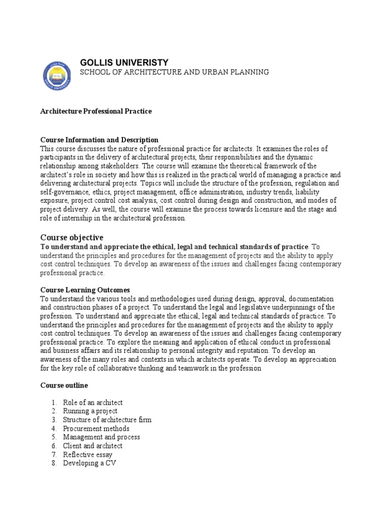 Architecture Professional Practice | PDF | Architect | Project Management