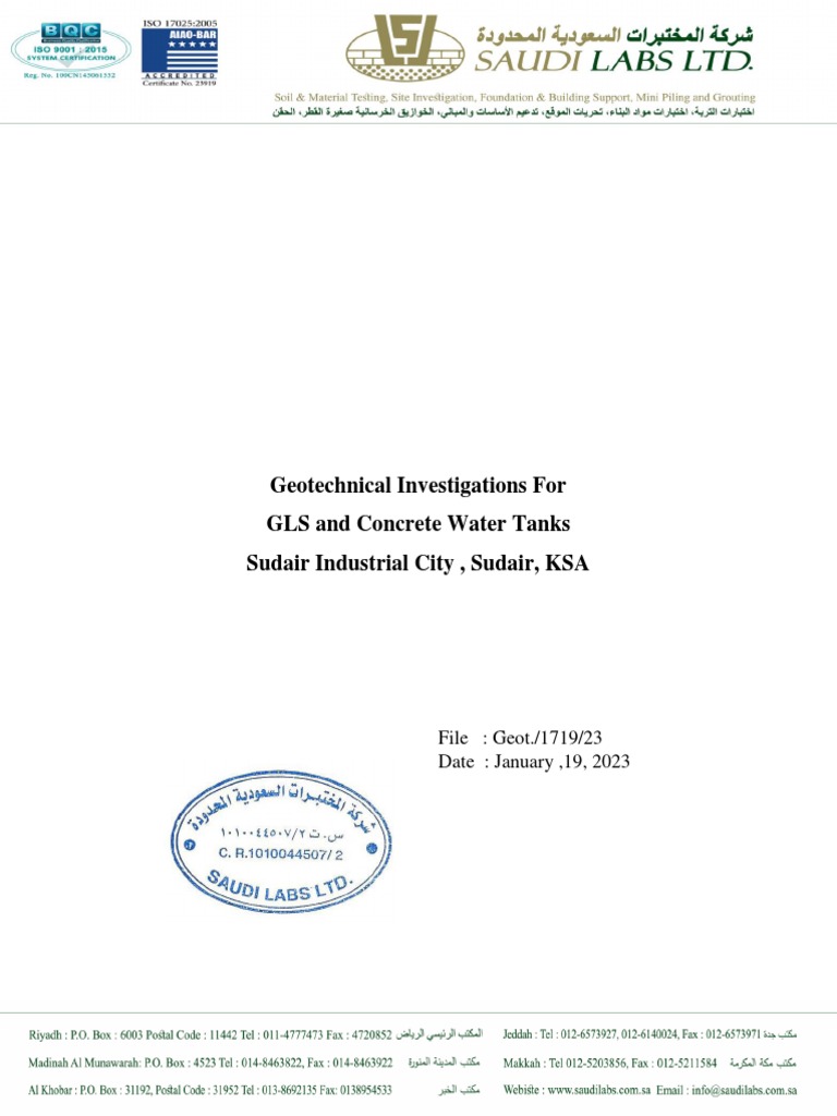 Geotechnical Investigation Report | PDF | Concrete | Cement