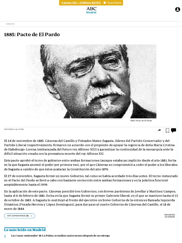 1885 - Pacto de El Pardo | PDF | Gobierno de españa | Política de españa
