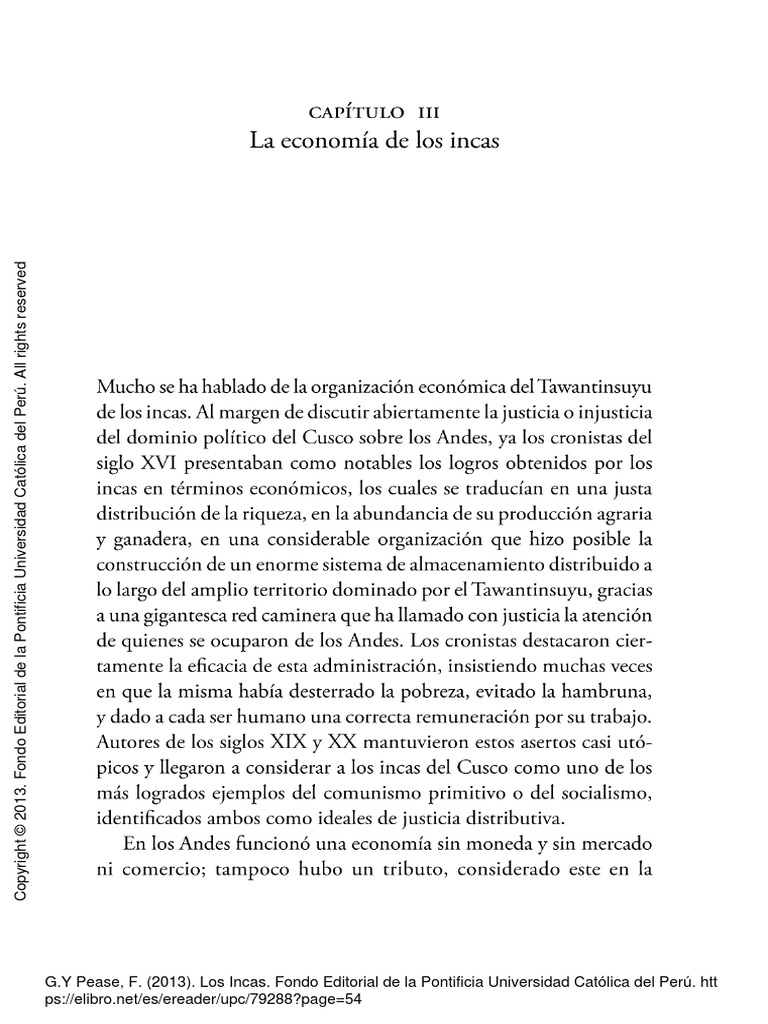 AIRPG 2022 Lectura 9 Pease 2013 Los Incas | PDF