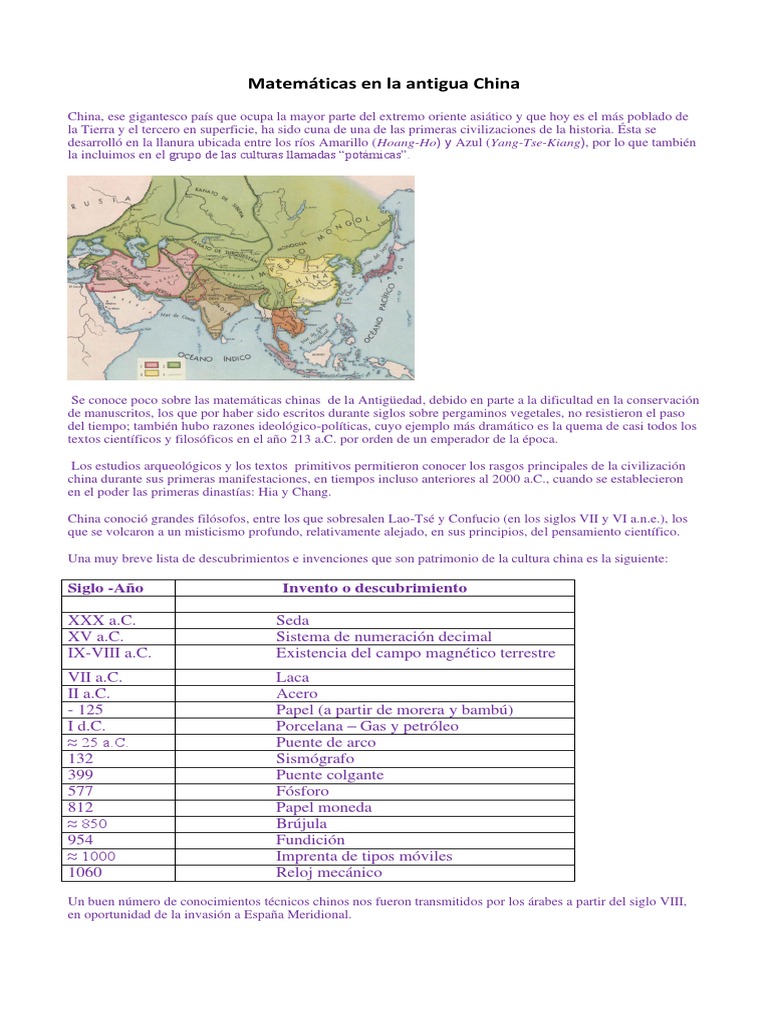 Matemáticas en la Antigua China | PDF | Matemáticas