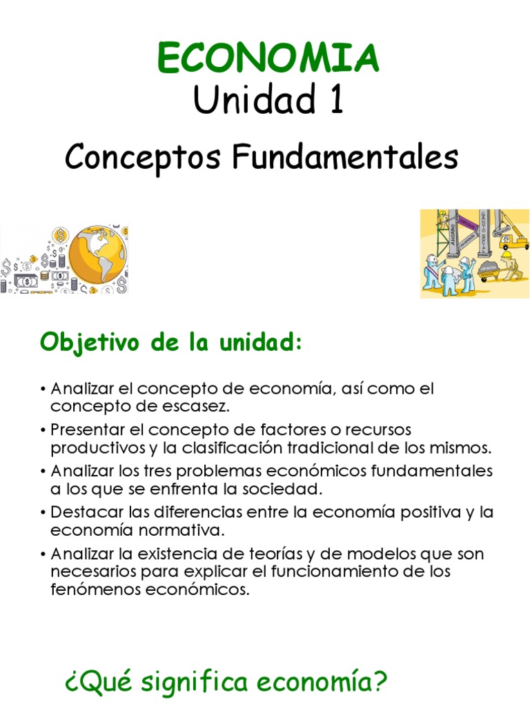 Unidad 1 Conceptos Fundamentales Economía | PDF | Ciencias económicas | Sistema económico