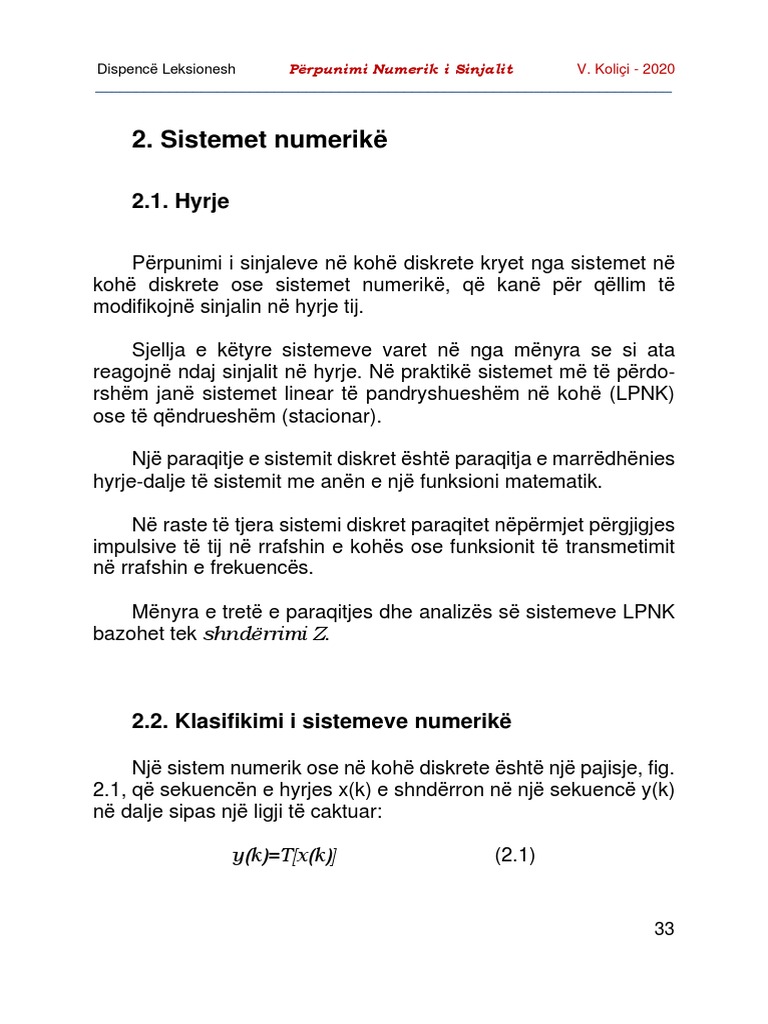 PNS Leksion Java 2 - Sistemet numerike-TF | PDF