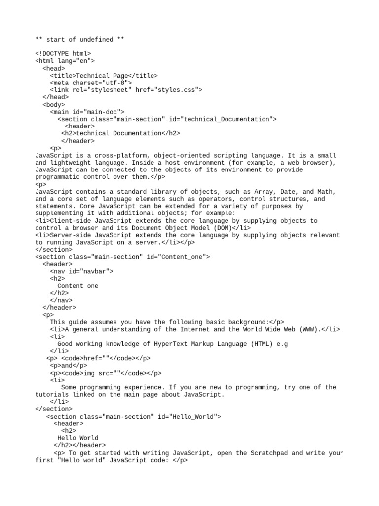 Build A Technical Documentation Page | PDF | Java Script | World Wide Web Build A Technical Documentation Page | PDF | Java Script | World Wide Web