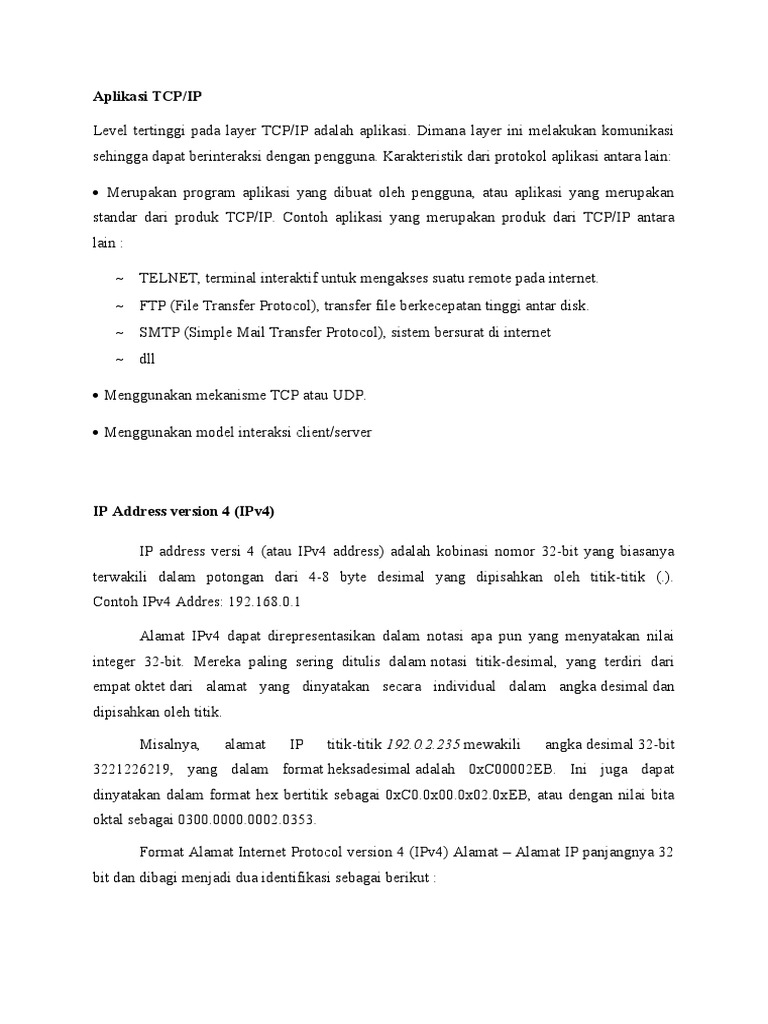 Aplikasi TCP/IP | PDF