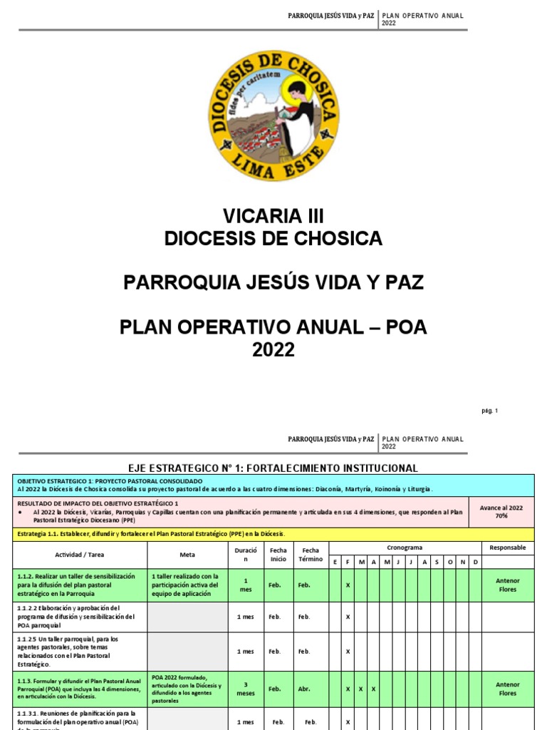 Vicaria Iii Diocesis de Chosica Parroquia Jesús Vida Y Paz Plan ...