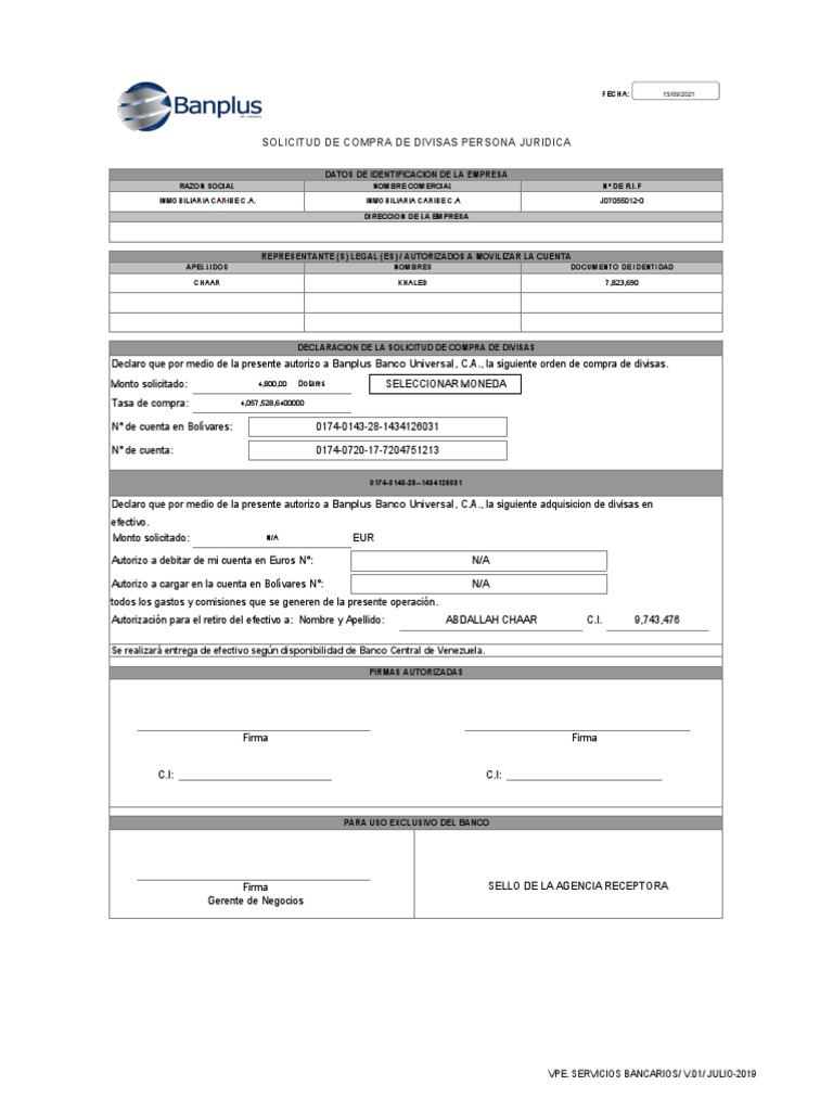 Planilla de Solicitud de Compra de Divisas PJ (2) - 1 | PDF | Bancos ... Planilla de Solicitud de Compra de Divisas PJ (2) - 1 | PDF | Bancos ...