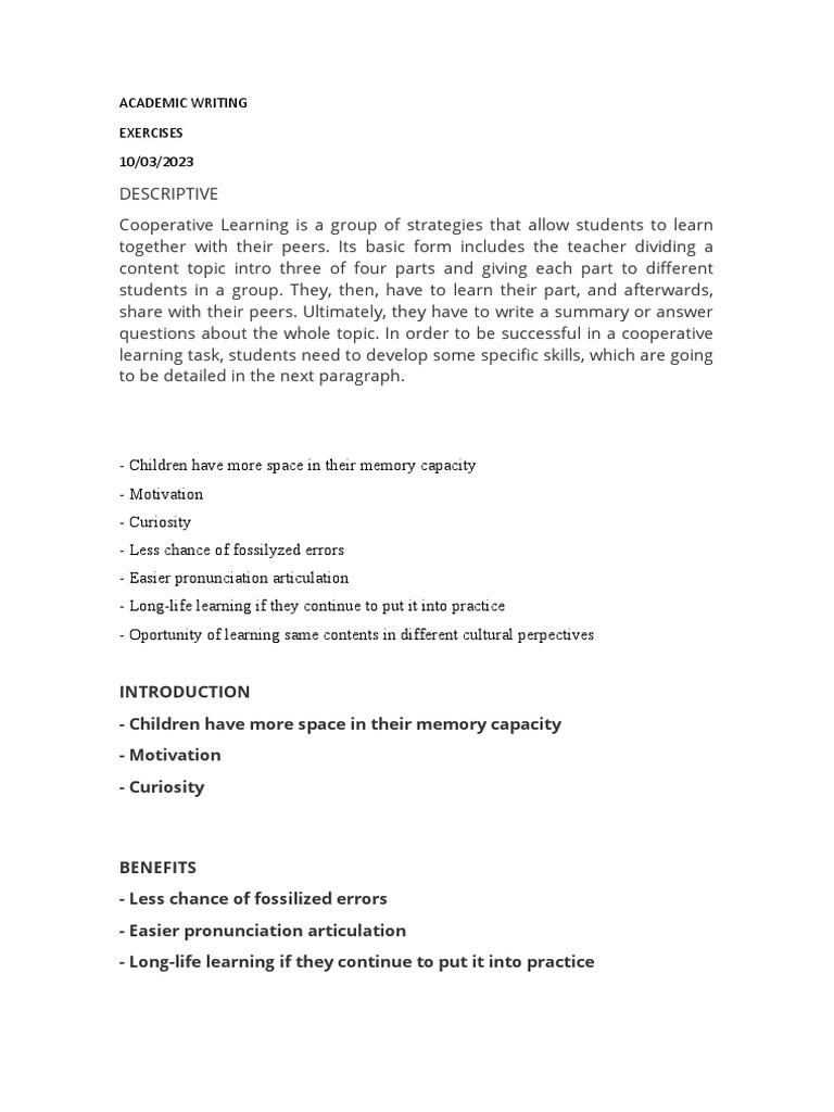 Academic Writing | PDF | Learning | Indigenous Peoples