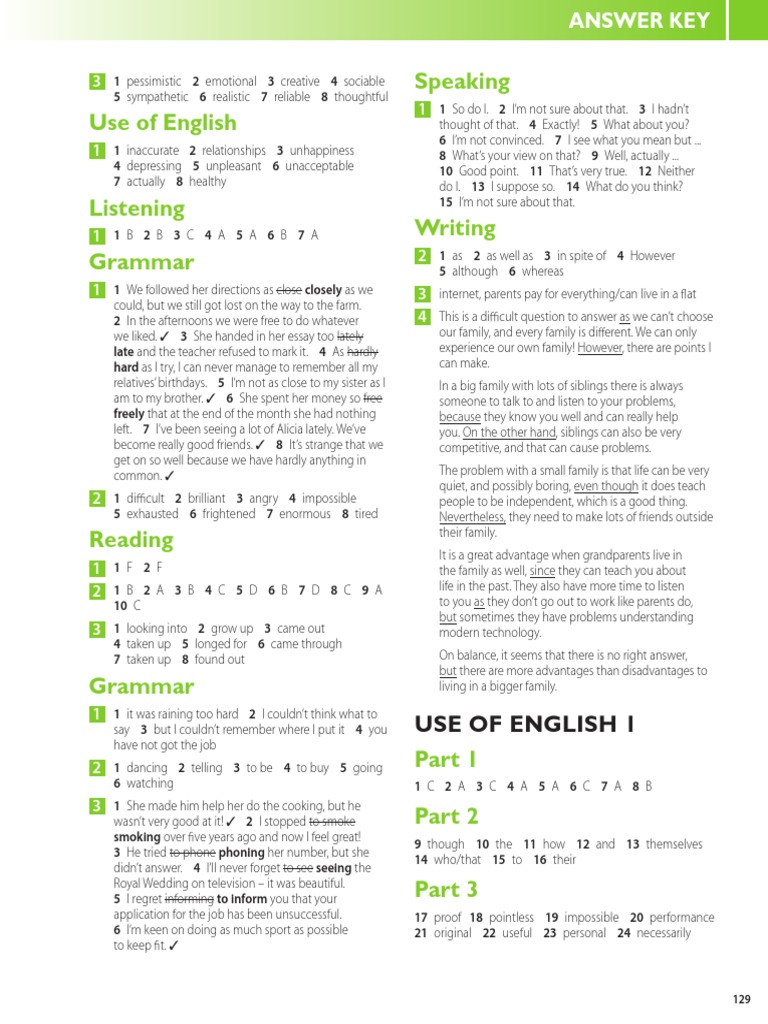 1 7 PDF Gold First NE 2015 Exam Maximiser Answer Key | PDF