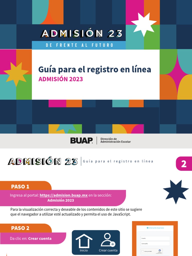 Guía Registro A Examen de Admisión BUAP 2023 | PDF | Cuestionario | Contraseña