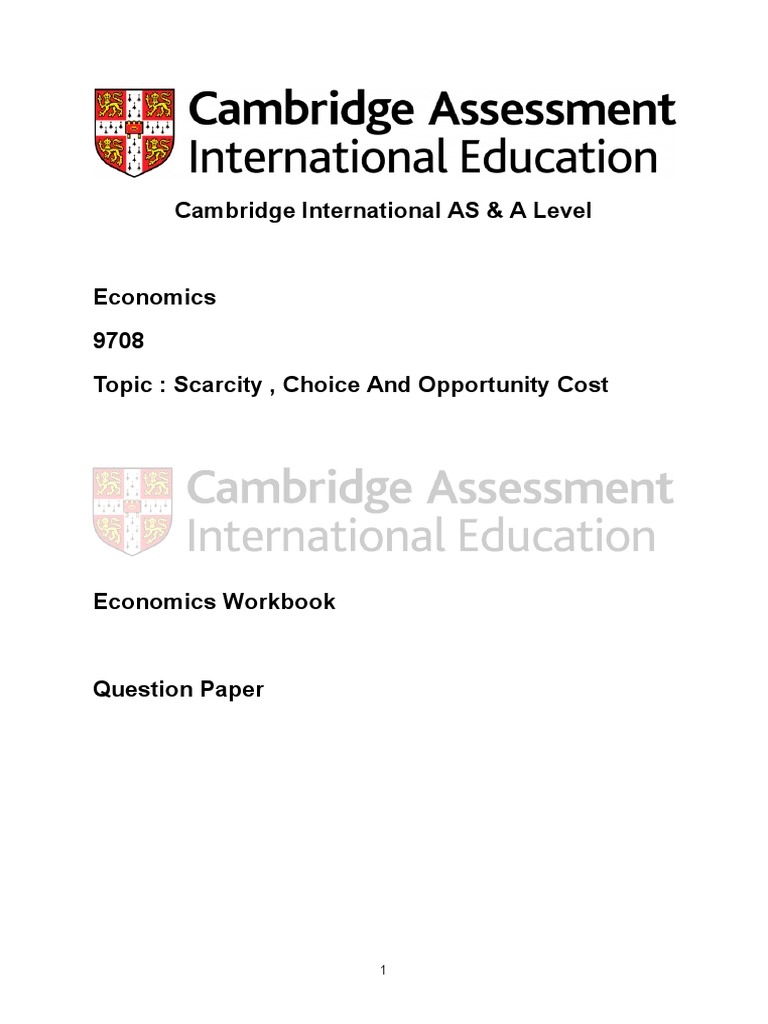 Ch-1 Economics Worksheet | PDF | Economics | Opportunity Cost