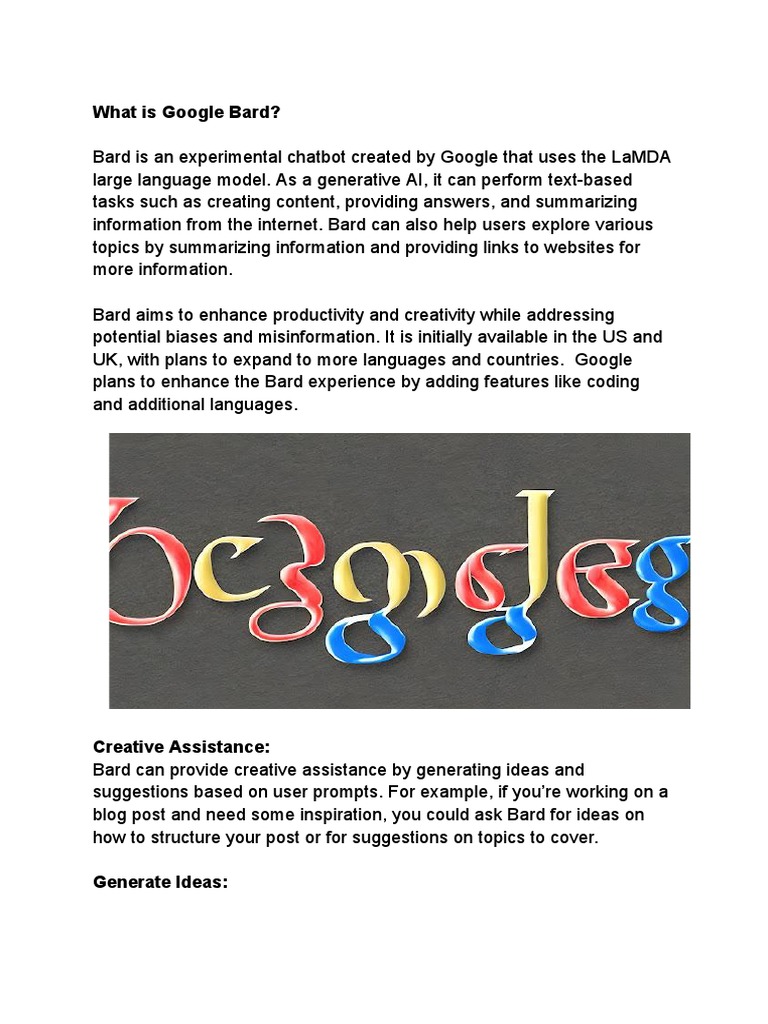 What Is Google Bard? | PDF | Button (Computing) | Artificial Intelligence