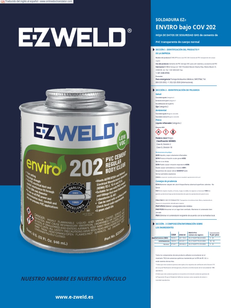 63c9d61b9780afd1720fed16 - SDS Sheets - EZWELD - PVC - Cement - 202 ...