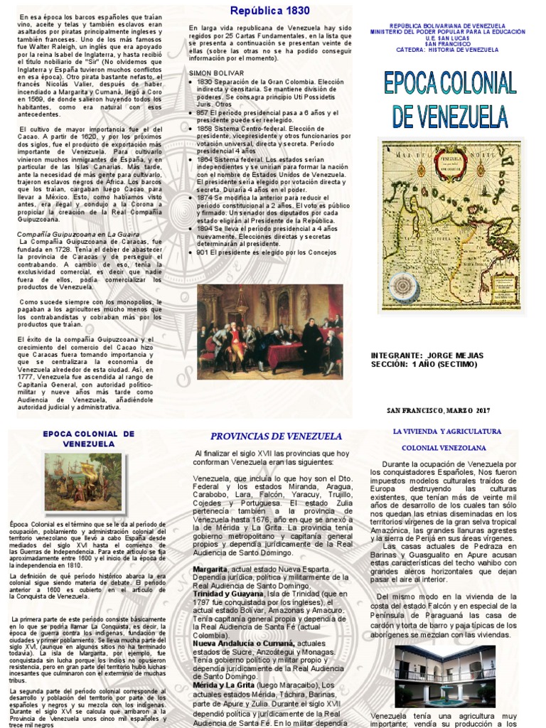 Resumen de la época colonial en Venezuela | PDF | Venezuela